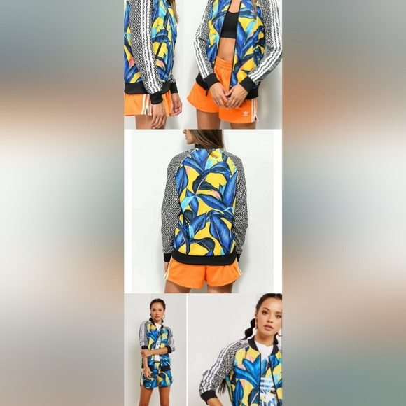 adidas | Jackets & Coats | Adidas Originals X Farm Rio Palm Leaf Sst ...